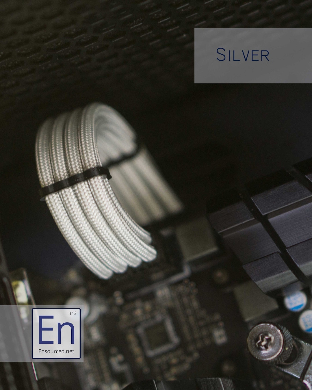 30cm Custom Silver Sleeved Cable Extensions for PC Builds - High ...