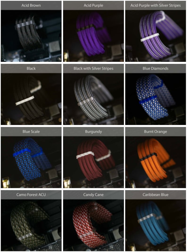 30cm Custom Design Sleeved Cable Extensions for PC Builds - High ...