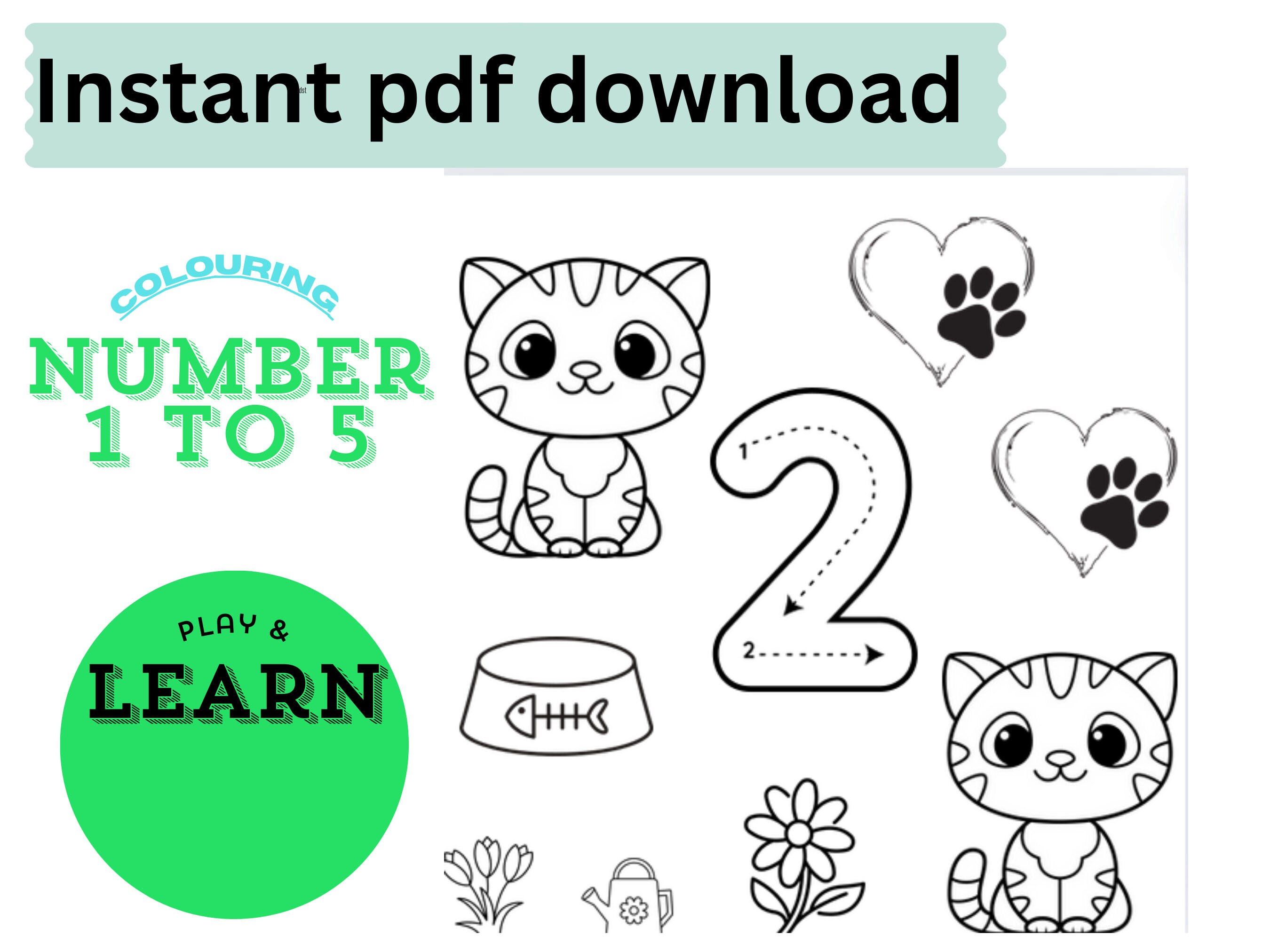 Colouring Printable ,number Printable ,kids Colouring ,kindergarten ...