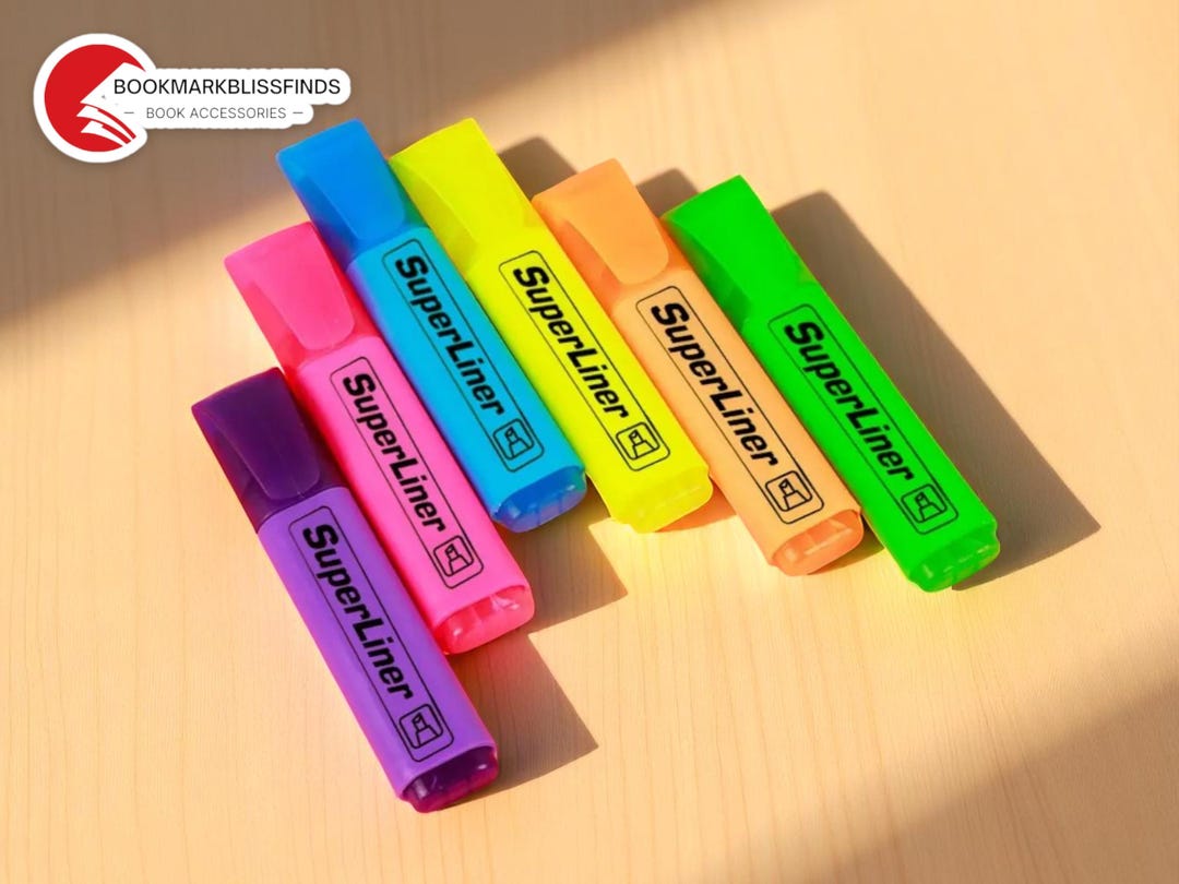 Colorful Highlighter Set | Fluorescent Art Markers | Flat Tip Drawing ...