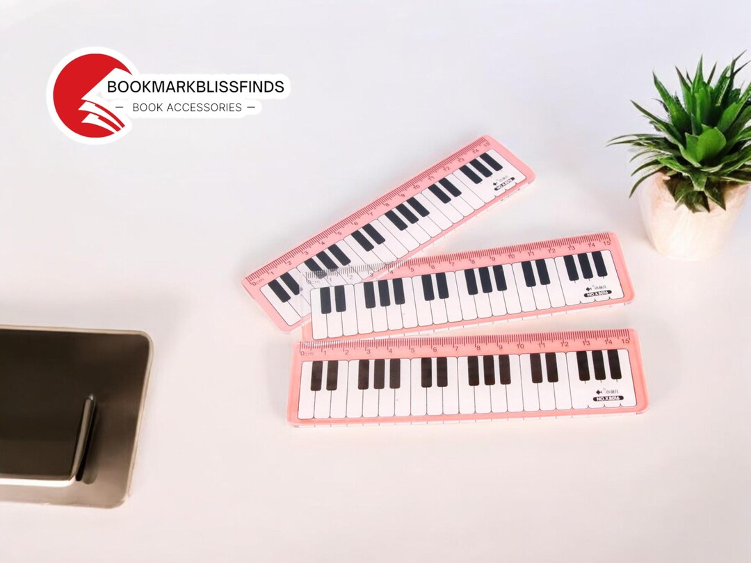 Piano Keyboard Ruler Musical Notes Bookmark Cute Plastic Measuring Tool ...