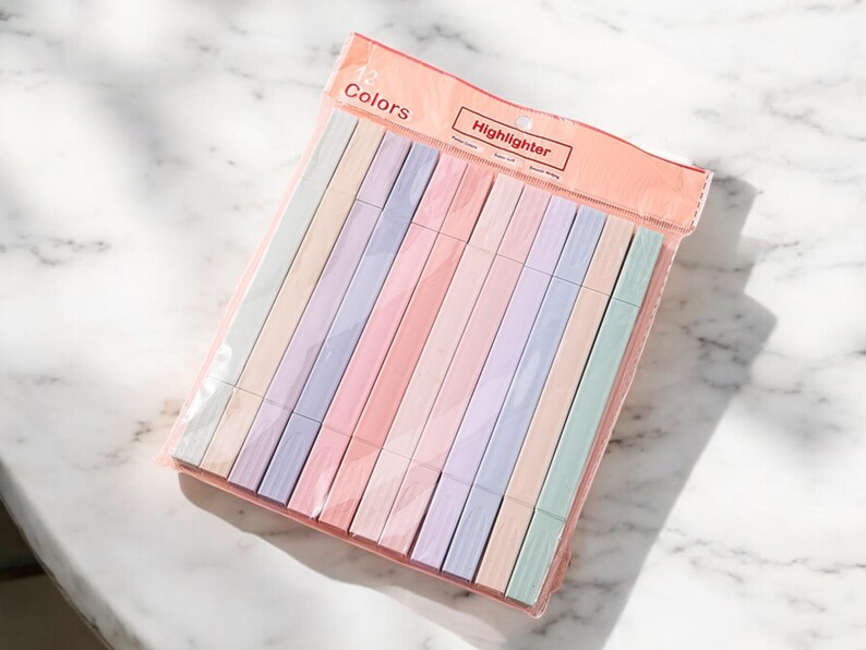 Cute Highlighter Set | Dual Tip Pastel Markers | Cute Stationery ...
