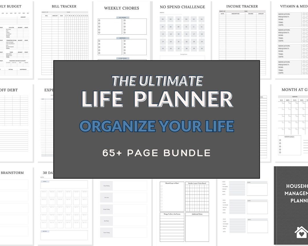 Household Management Planner | Life Planner Bundle | Printable, Digital ...