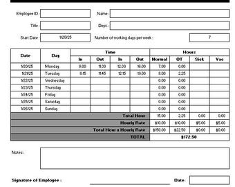 Timesheet Template | Modern and Professional Employee Timesheet ...