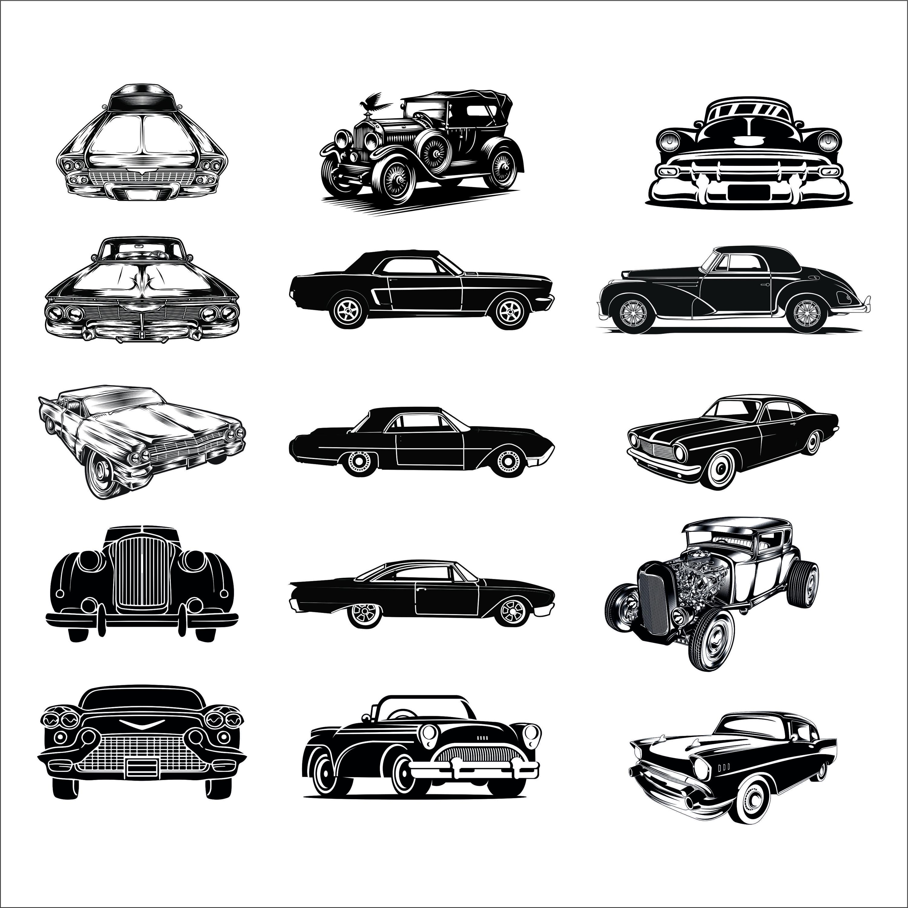 Classic Cars Vector, Classic Cars PNG, Classic Cars PDF, Vintage Cars ...
