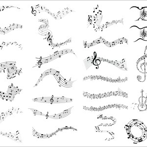 Music Notes Clipart: 40 PNG SVG Vector Designs - Etsy