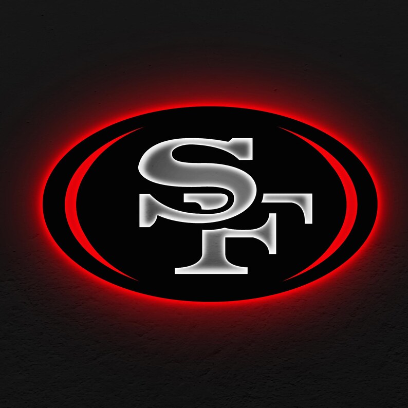 San Francisco 49ers Wall Art With Led Light, San Francisco Ligted up ...