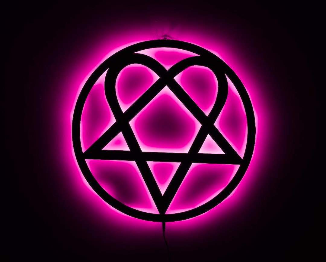 Heartagram Symbol Wall Art With LED Light for Christmas or Birthday ...