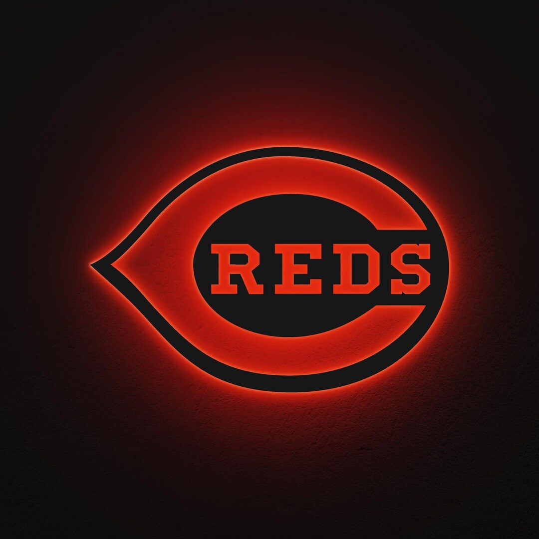 Cincinatti Reds Wall Art With Led Lights , Reds Led Sign, Reds Baseball ...