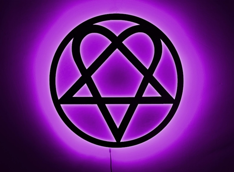 Heartagram Symbol Wall Art With LED Light for Christmas or Birthday ...