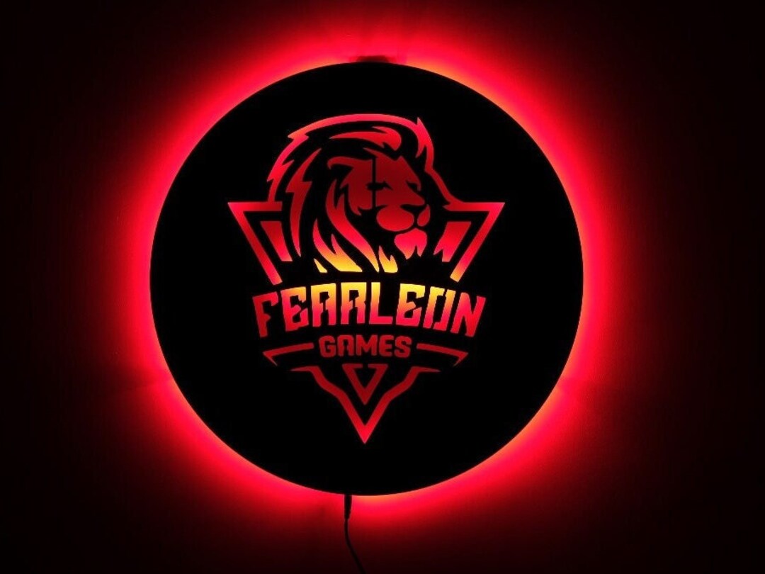Personalized Game Room Wall Decor- Lion LED Sign With RGB Lighting ...