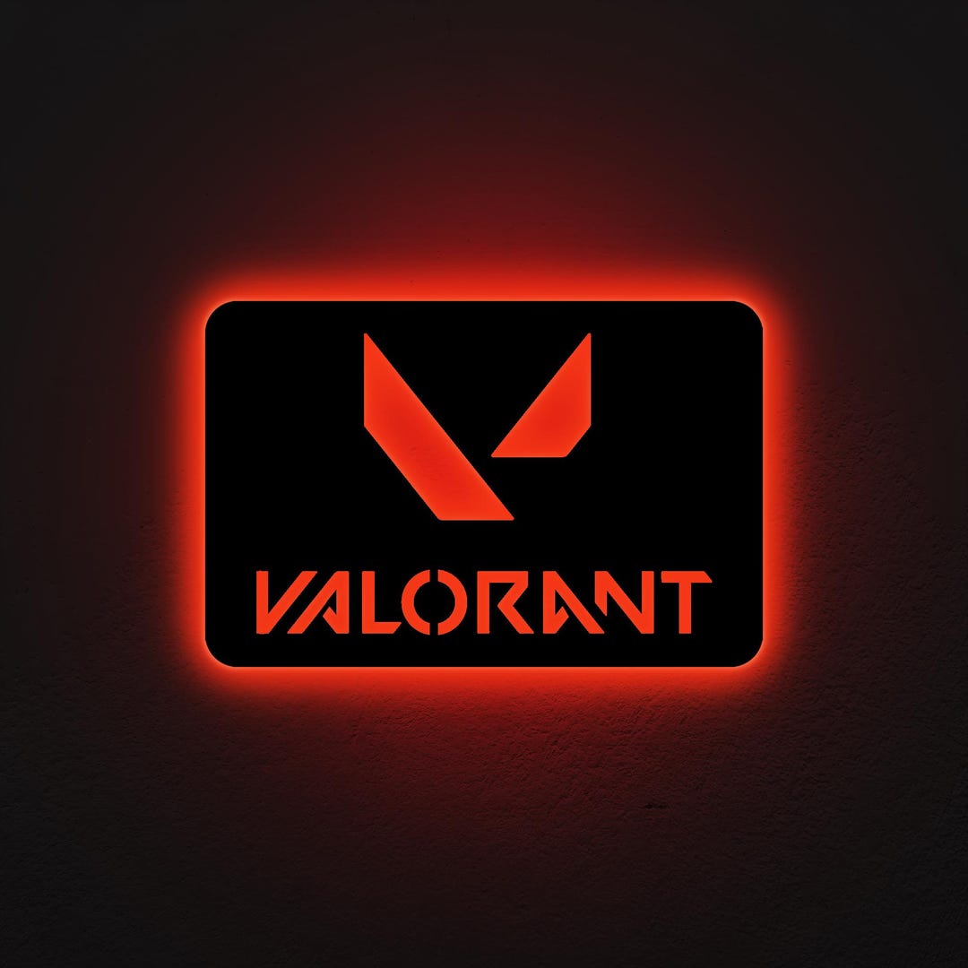 Gaming Room Decor With Led Light , Game Room Wall Art, Valorant Wall ...