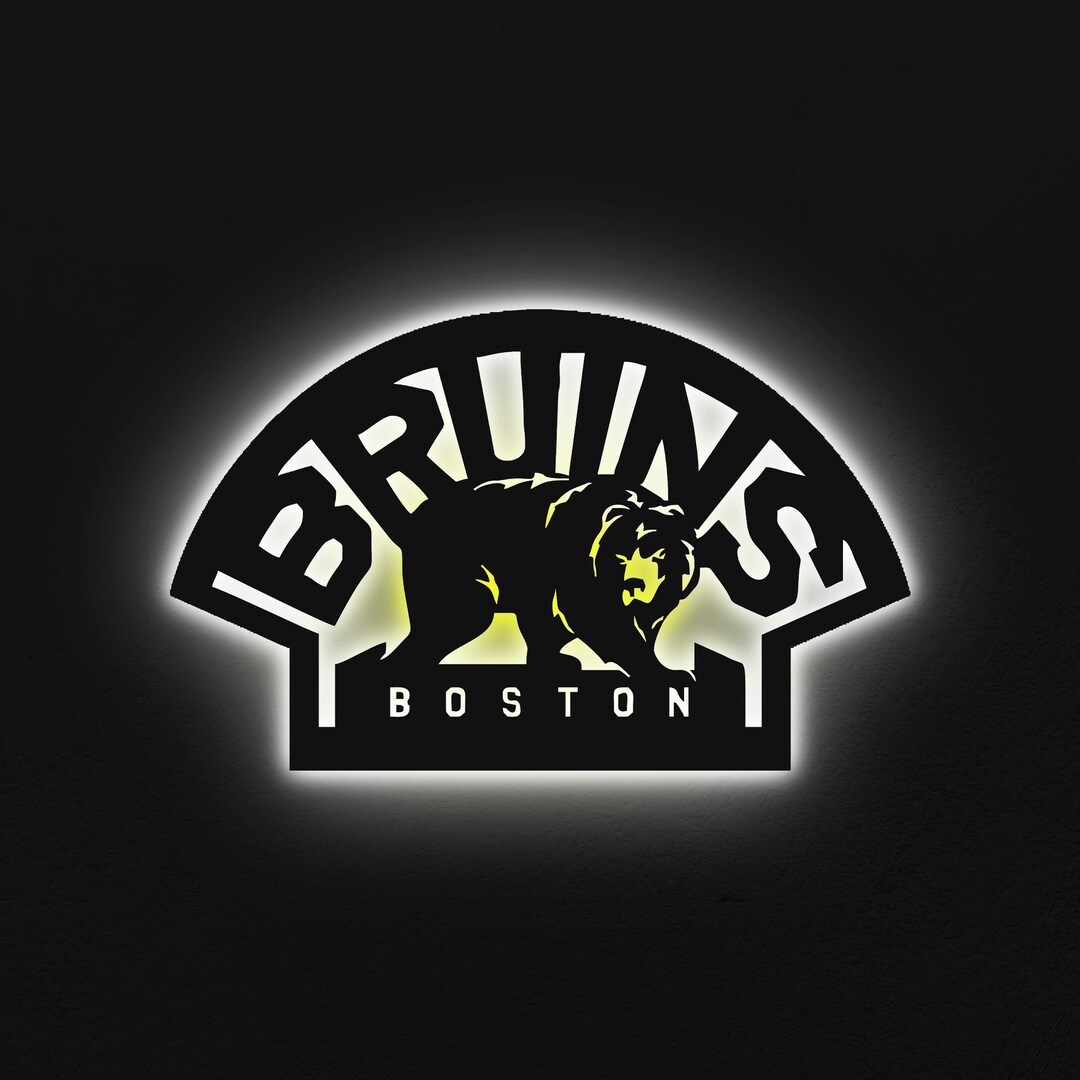 Boston Bruins Wall Art With Led Light, Boston Bruins Lighted Sign,wood ...