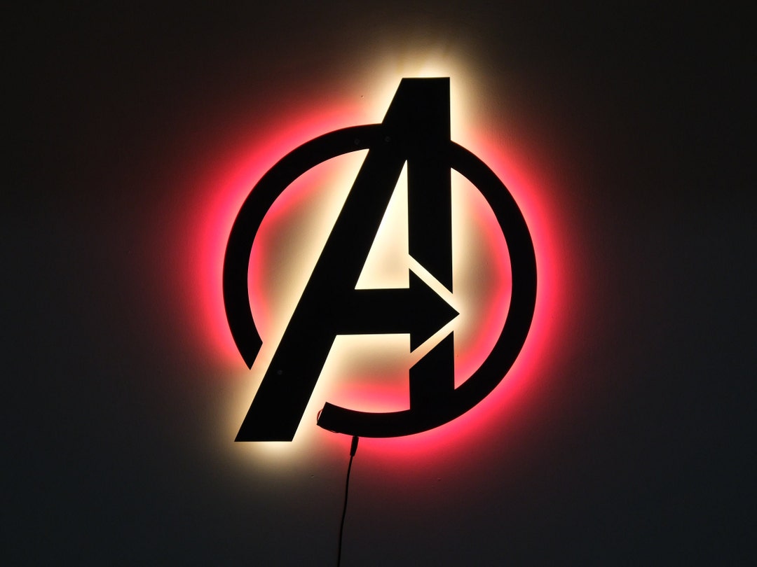 A Light-up Avengers RGB LED Sign,avengers Illuminated Wall Decor ...