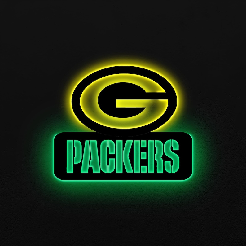 Green Bay Packers LED Wall Art: Color Changing NFL Decor - Etsy