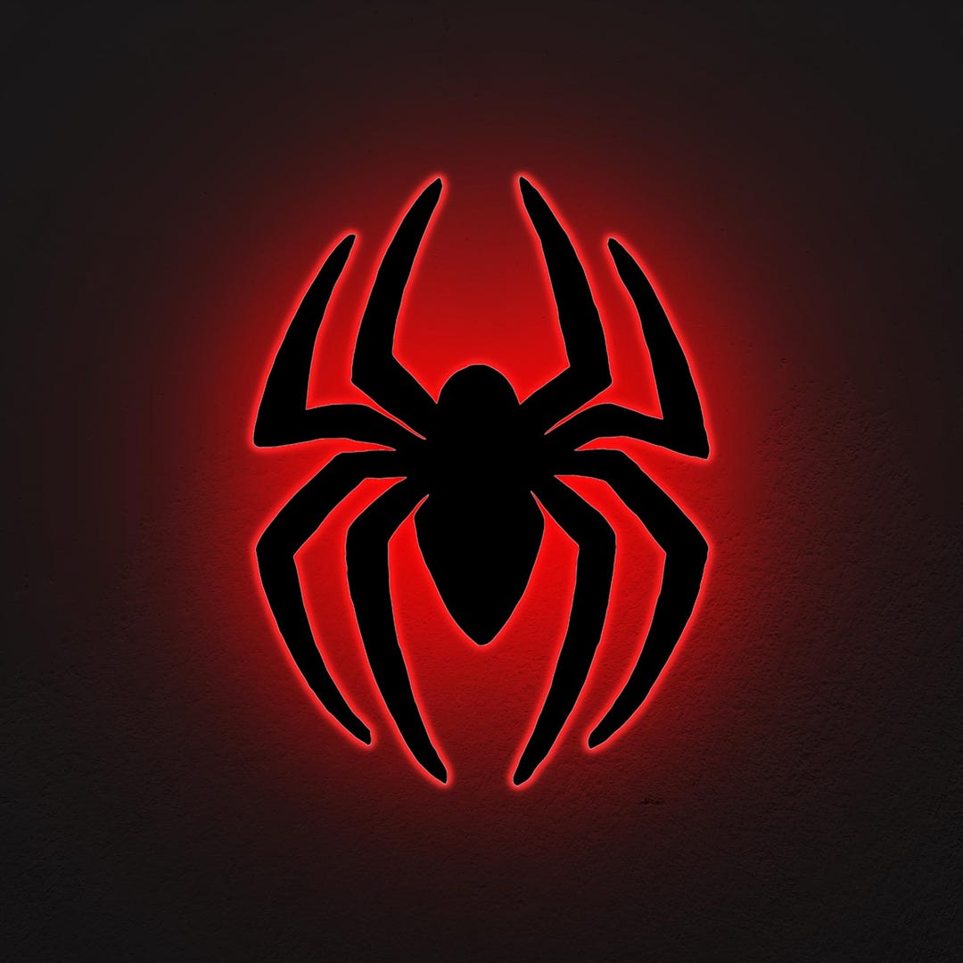 Spider Led Sign Wall Decor, , Superhero Wall Light, Iconic Spider Light ...