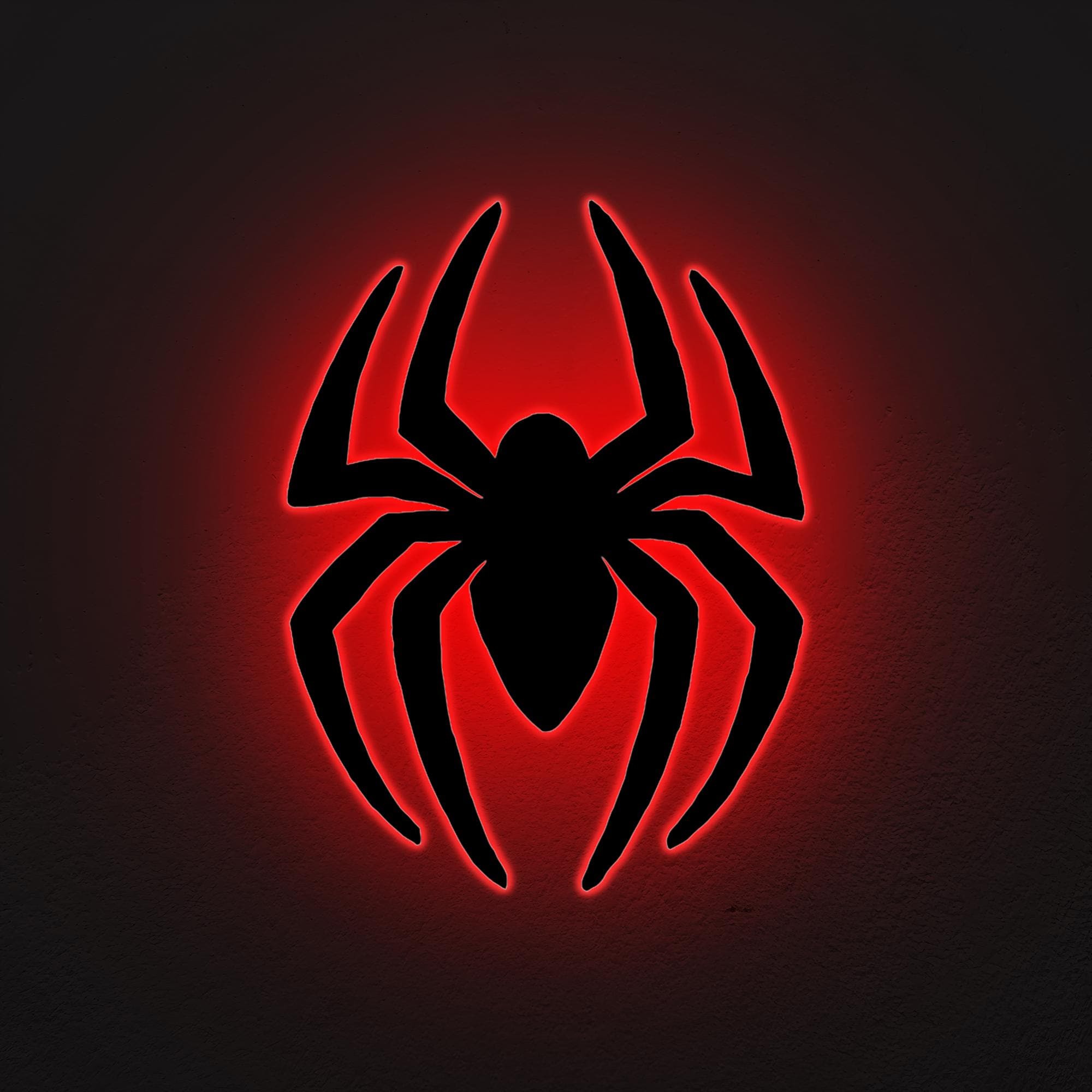 Spider LED Wall Sign: Superhero Decor, Themed Room Light - Etsy