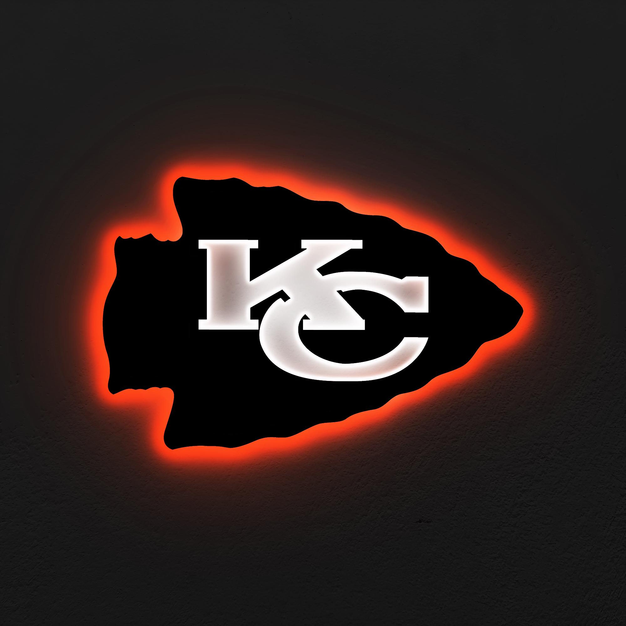 Kansas City Chiefs LED Wall Decor: Color Changing Football Sign - Etsy