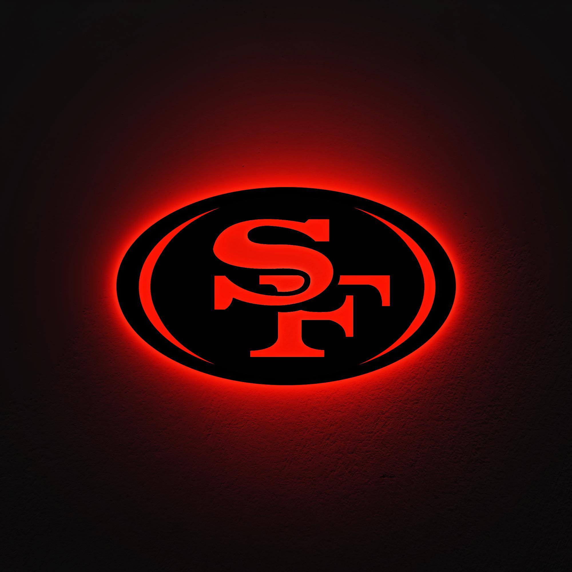 San Francisco 49ers Wall Art With Led Light, San Francisco Ligted up ...
