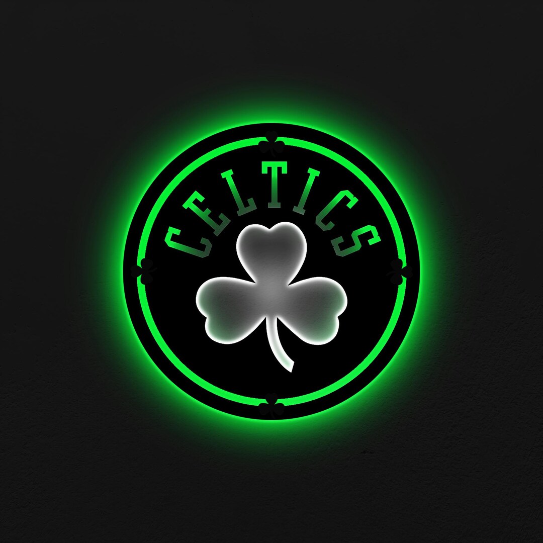 Celtics Wood Wall Art With Rgb Led Light , Boston Celtics Wood Led Sign ...