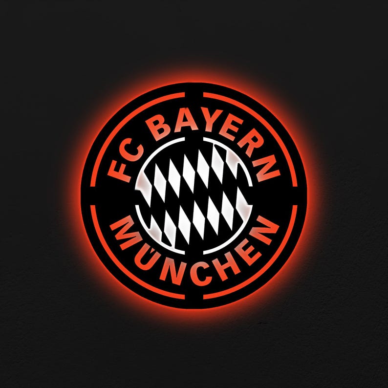 FC Bayern Munich LED Wall Sign: Bundesliga Football Decor,sports Gift ...