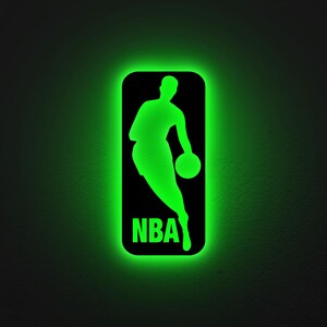 NBA LED Wall Sign: Color Changing Lighted Wood Decor - Etsy