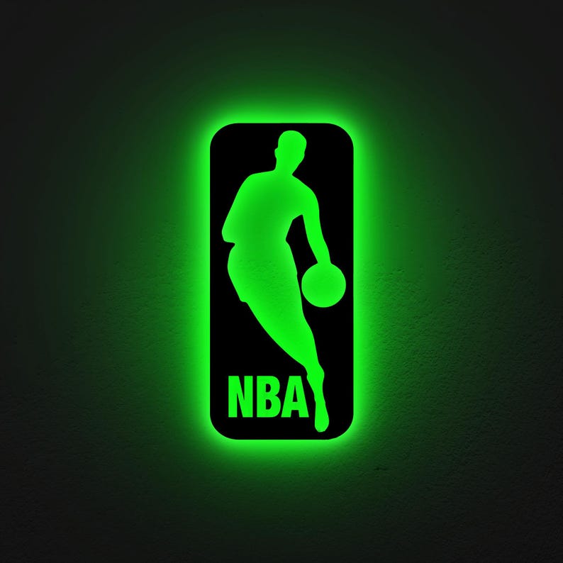 NBA LED Wall Sign: Color Changing Lighted Wood Decor - Etsy