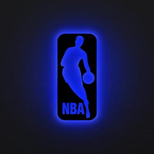 NBA LED Wall Sign: Color Changing Lighted Wood Decor - Etsy