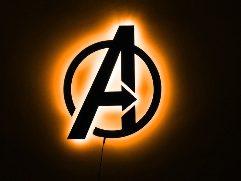 A Light-up Avengers RGB LED Sign,avengers Illuminated Wall Decor ...