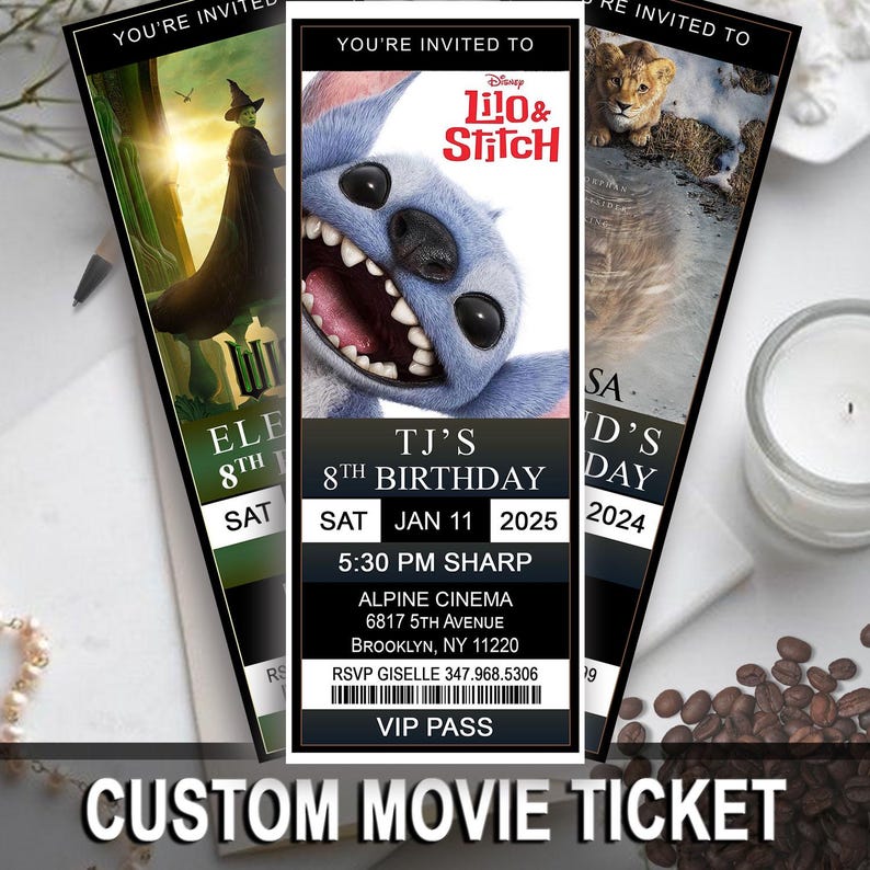 Custom Movie Ticket, Cinema Movie Surprise Gift Reveal, Movie Ticket ...