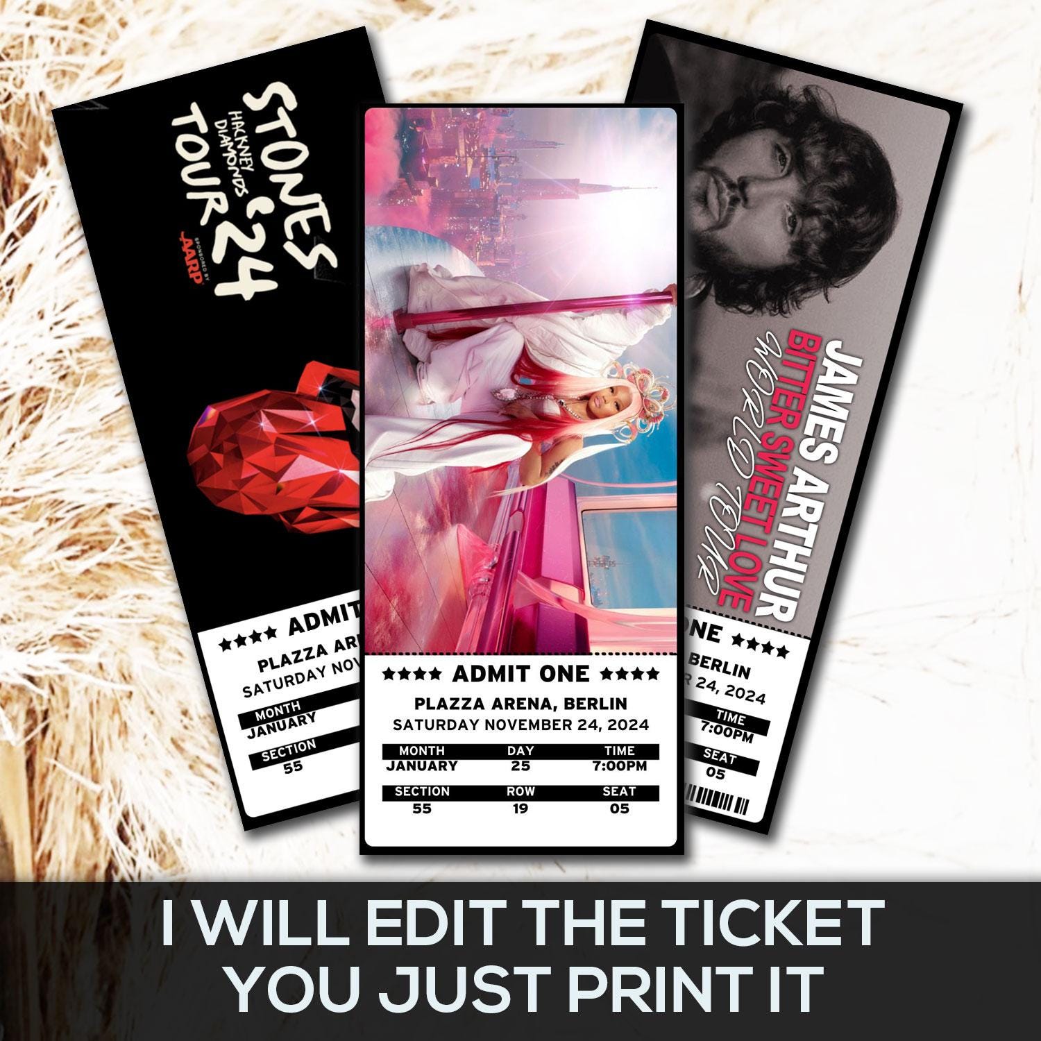 Personalised Concert Ticket | Any Artist Custom Event Ticket ...