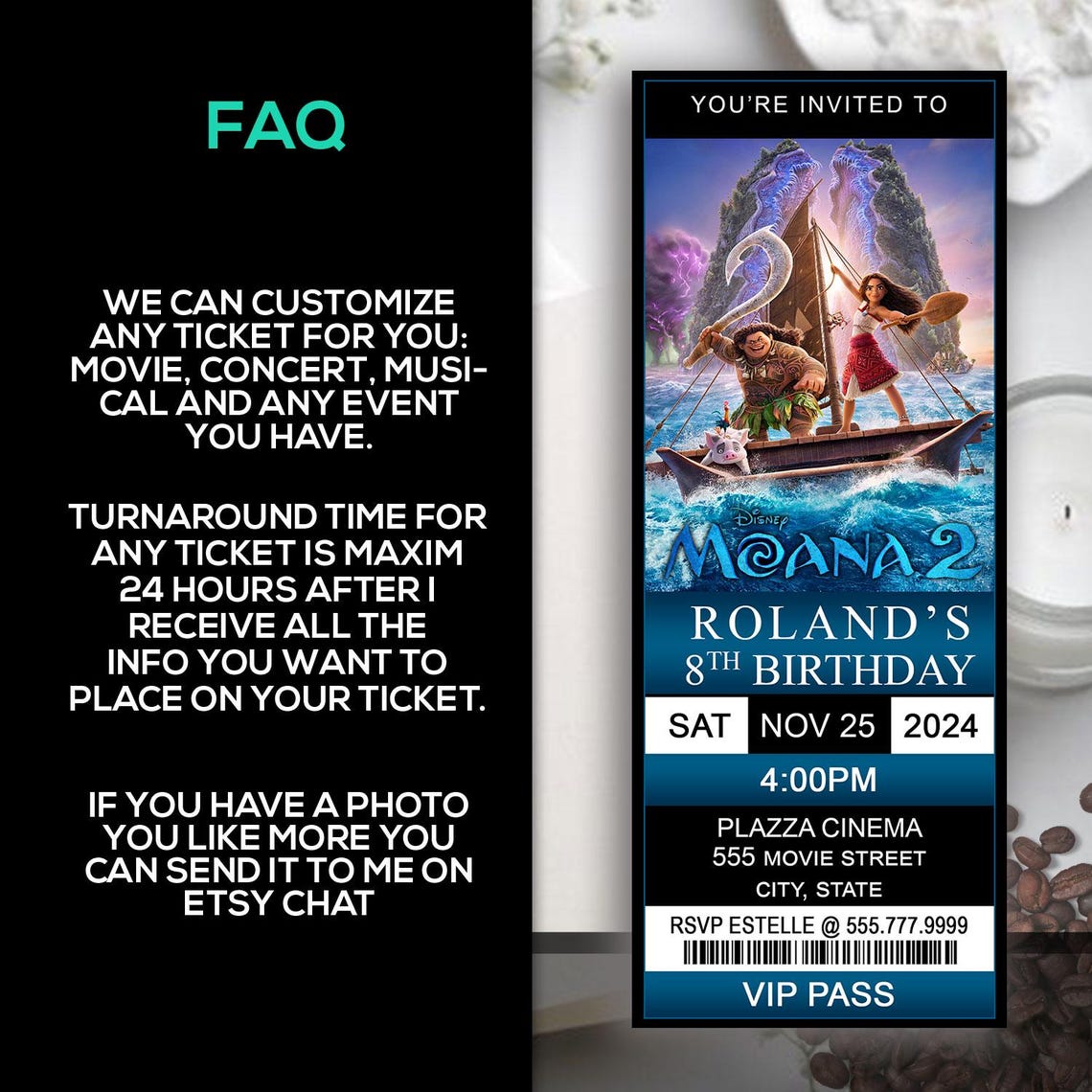 Custom Movie Ticket Cinema Movie Surprise Gift Reveal Movie Ticket ...