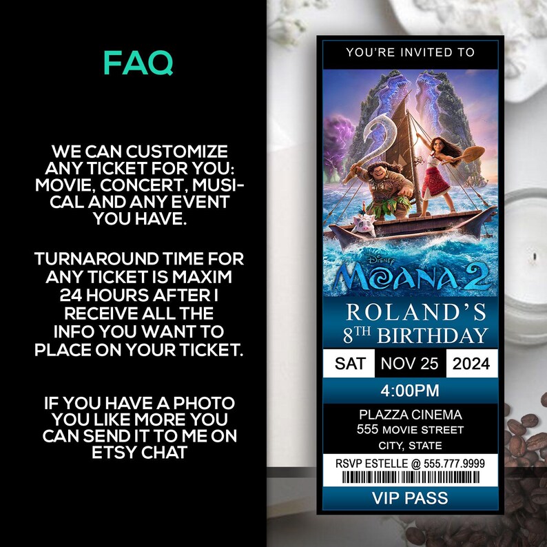 Custom Movie Ticket Cinema Movie Surprise Gift Reveal Movie Ticket ...