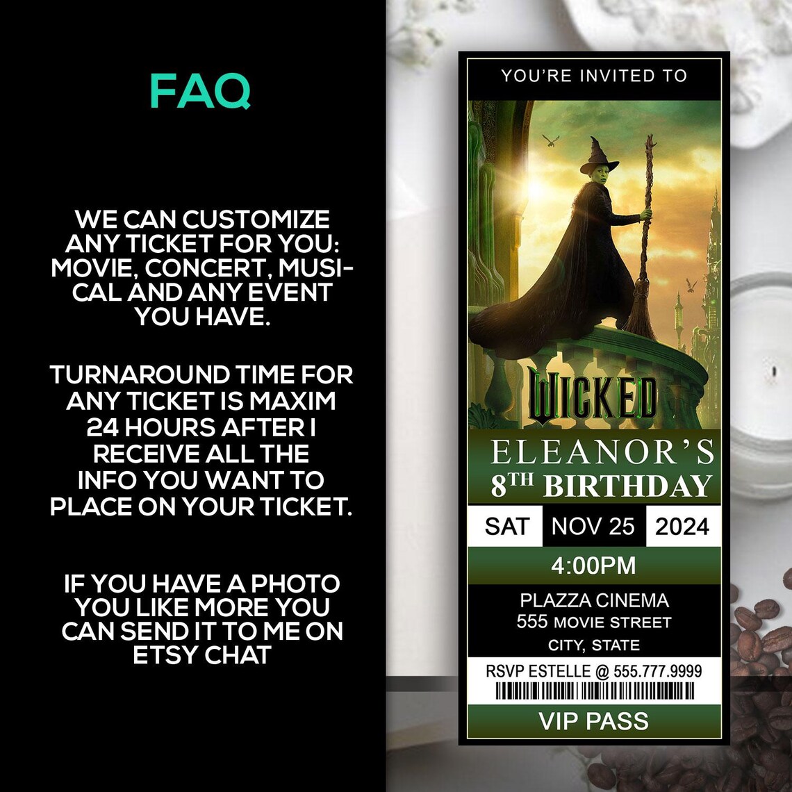 Custom Movie Ticket, Cinema Movie Surprise Gift Reveal, Movie Ticket ...