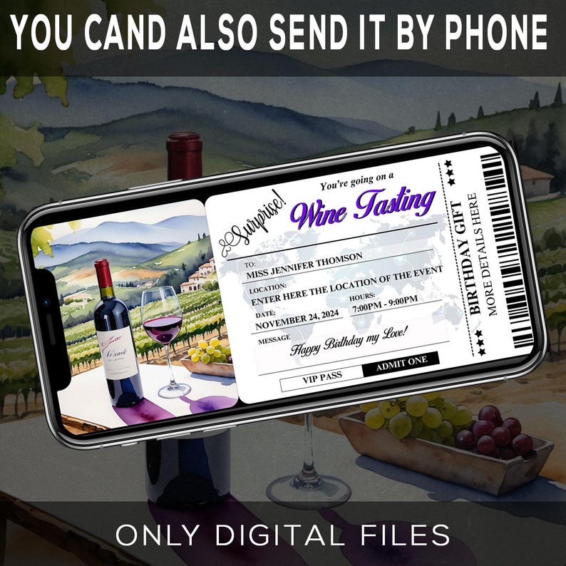 Wine Tasting Gift Certificate Template, Wine Tasting Voucher Ticket ...