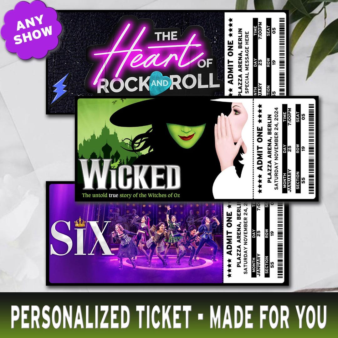 Personalized Event Ticket Souvenir, Broadway Keepsake Gift (digital) - Etsy
