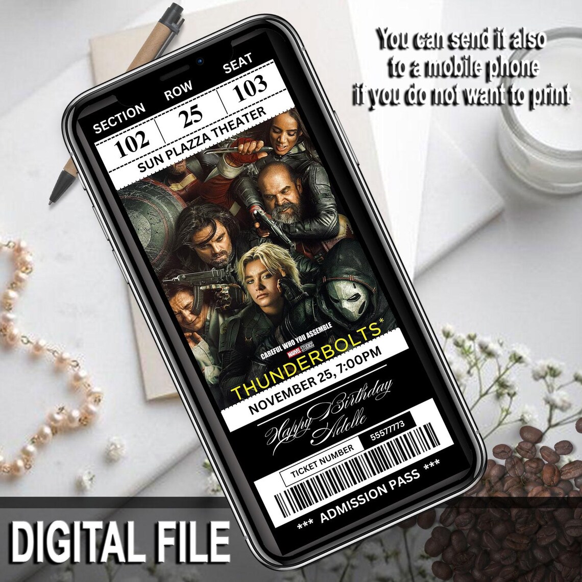 Editable Movie Surprise Ticket, Movie Keepsake (digital Download) - Etsy