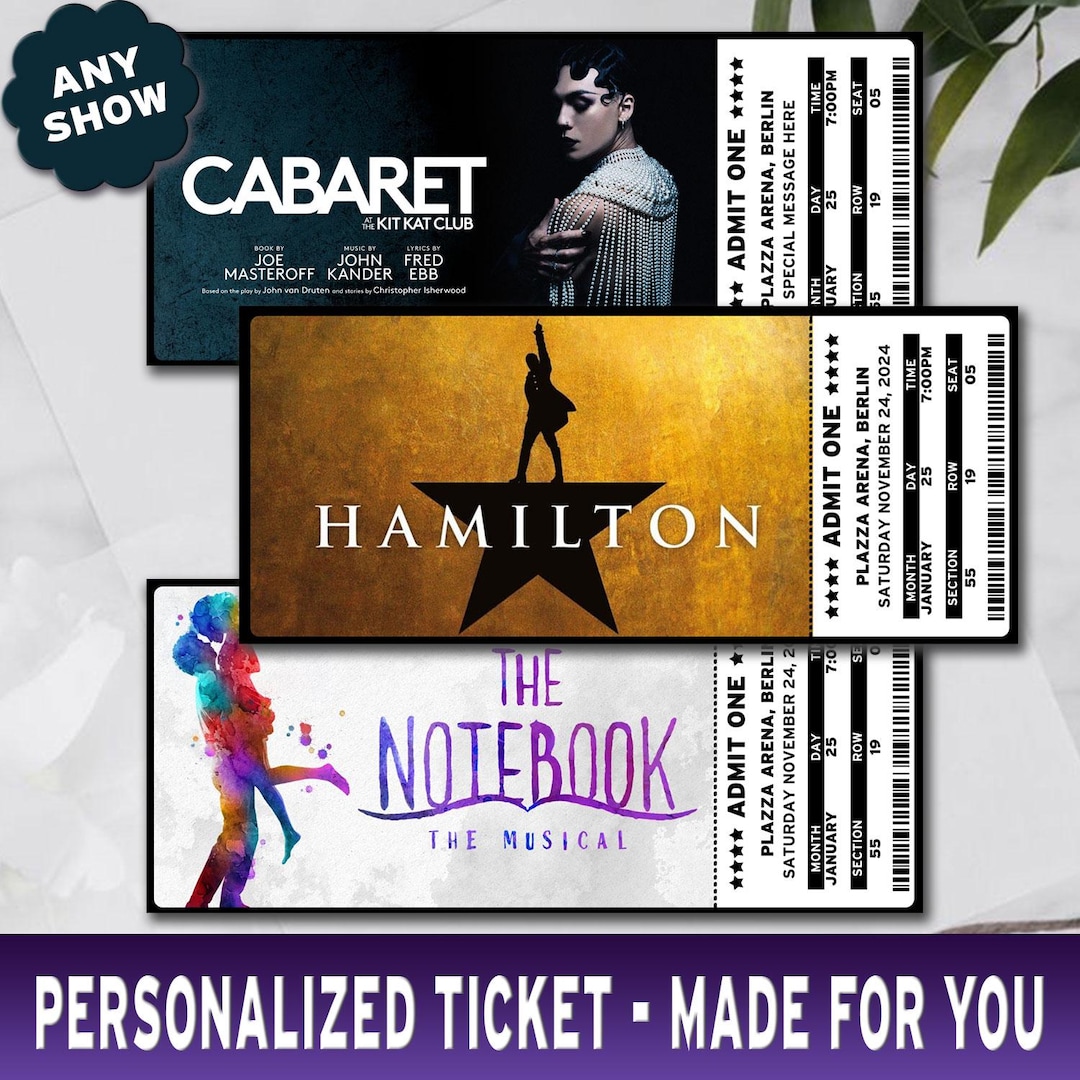 Custom Musical Theatre Ticket | West End Broadway Surprise Gift Reveal ...