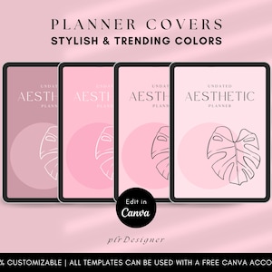 PLR Undated Digital Planner, Hyperlinked. Premium Design, Aesthetic ...