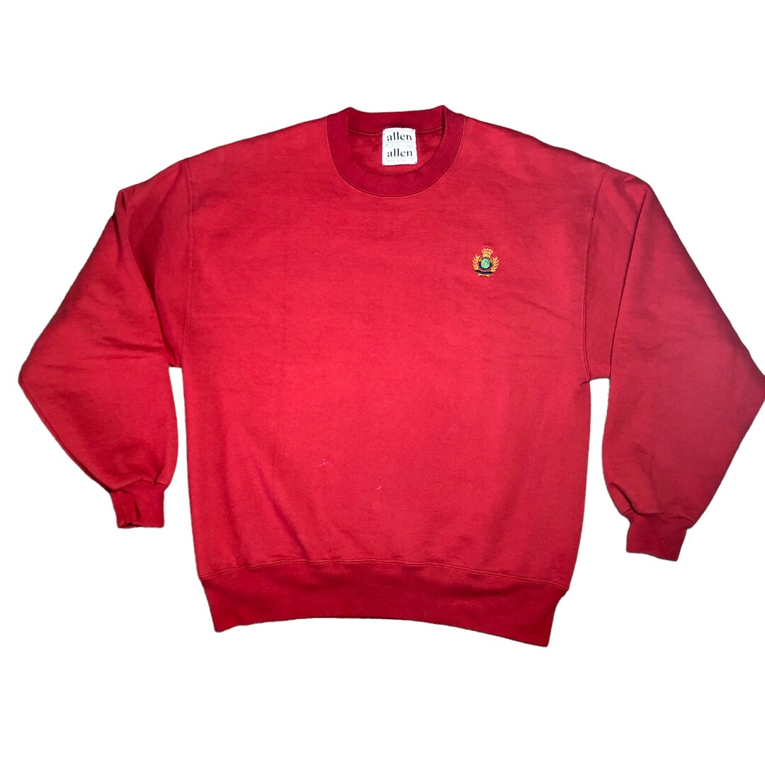 Vintage Tomato Red Allen Allen Basic Crewneck Sweatshirt T5 - Etsy
