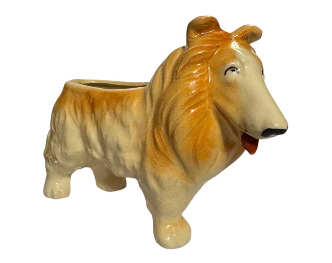 Vintage Mid Century Made in Japan Collie Dog Lassie Planter T7 - Etsy
