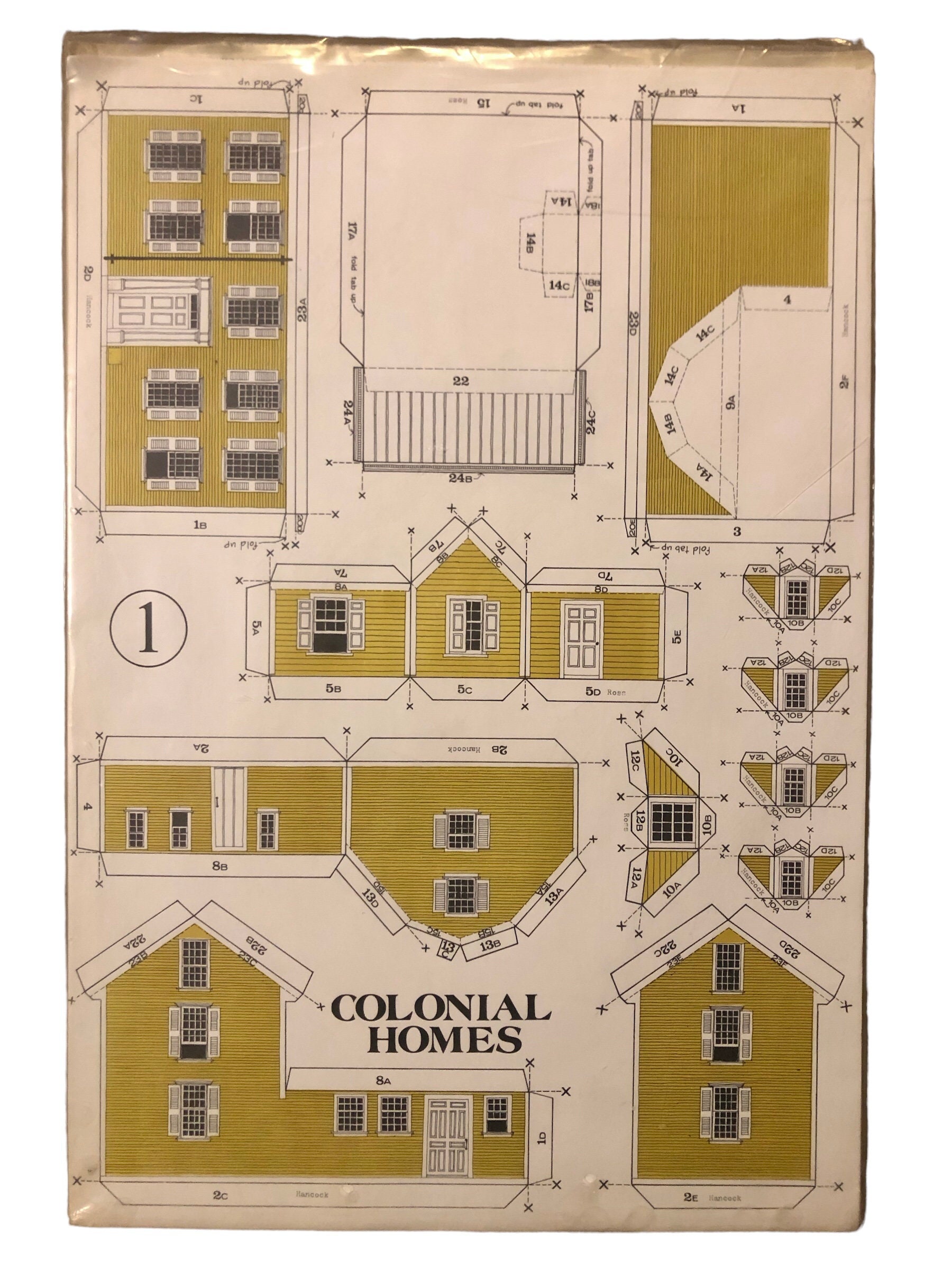 Vintage NOS 3D HO Gauge Mini-mansion Model Kit: Colonial Homes of ...