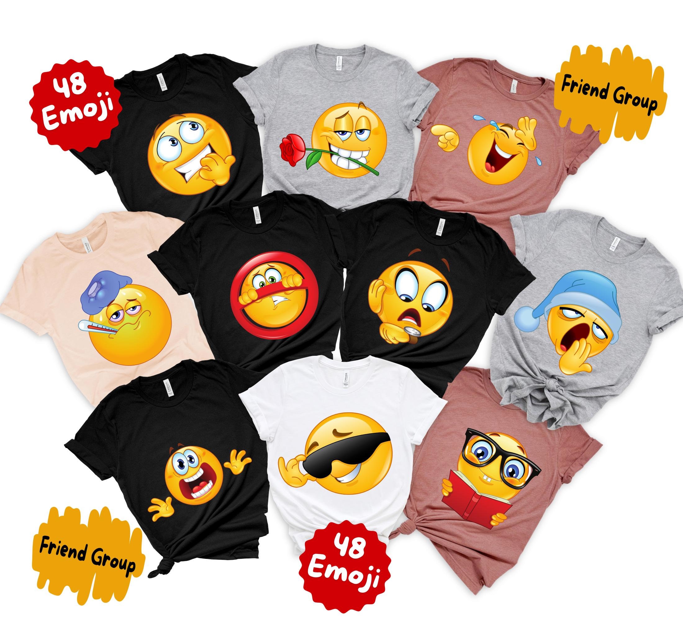 Custom Emoji Face Shirt, Emojis Matching Family Shirt, Emoji Party Kids Shirt, Emoji Team Shirts ...