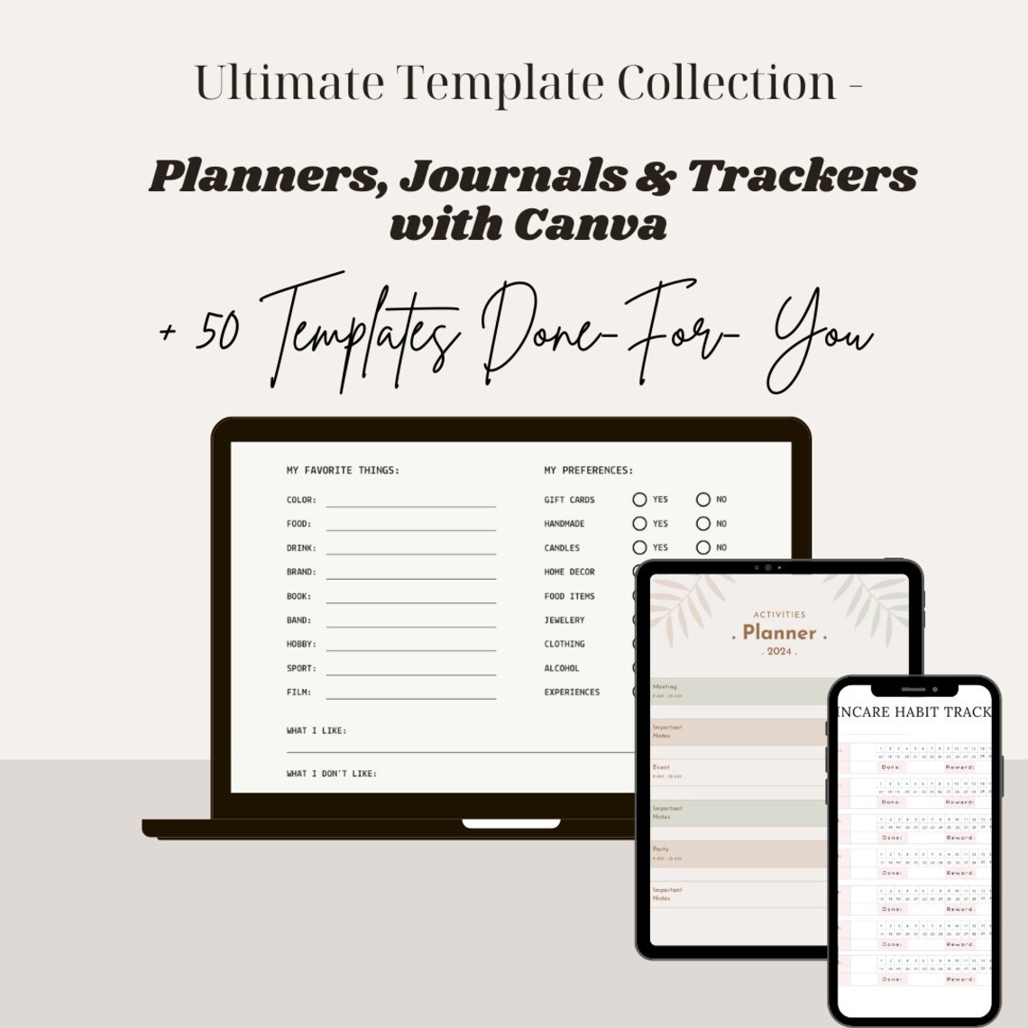Ultimate Template Collection: Planners, Journals & Trackers With Canva ...