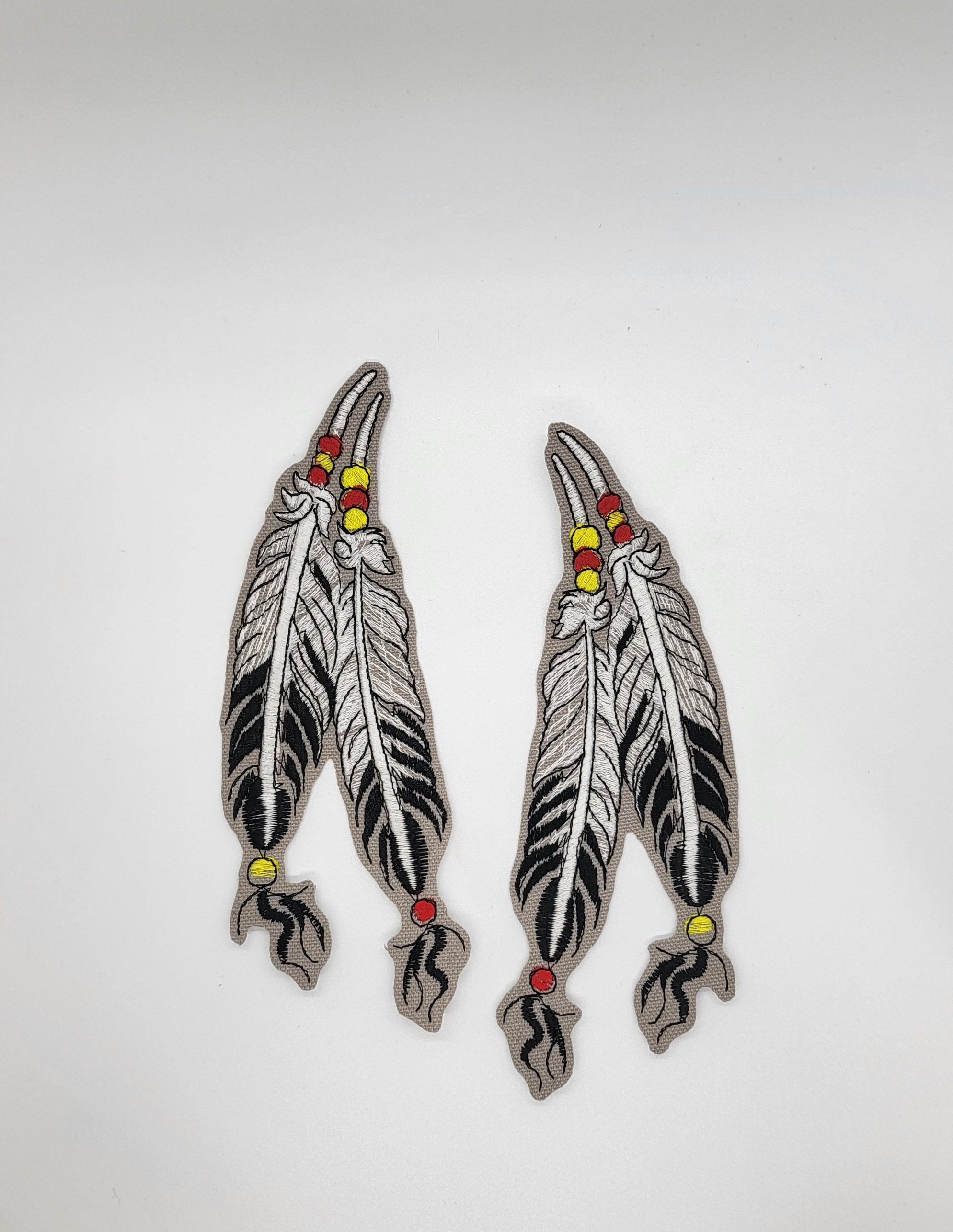 7 Eagle Feather, Iron on Applique Patches, Native American, Embroidered ...