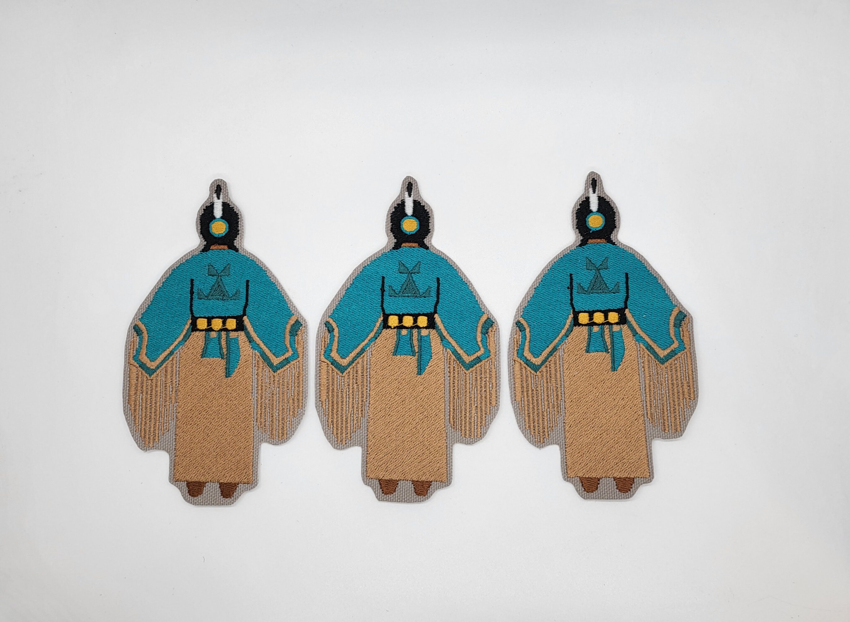 5 Traditional Dress Dancers Iron on Applique Patches, Native American ...