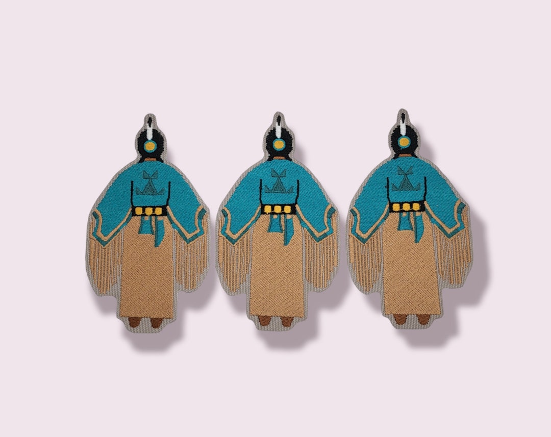 5 Traditional Dress Dancers Iron on Applique Patches, Native American ...