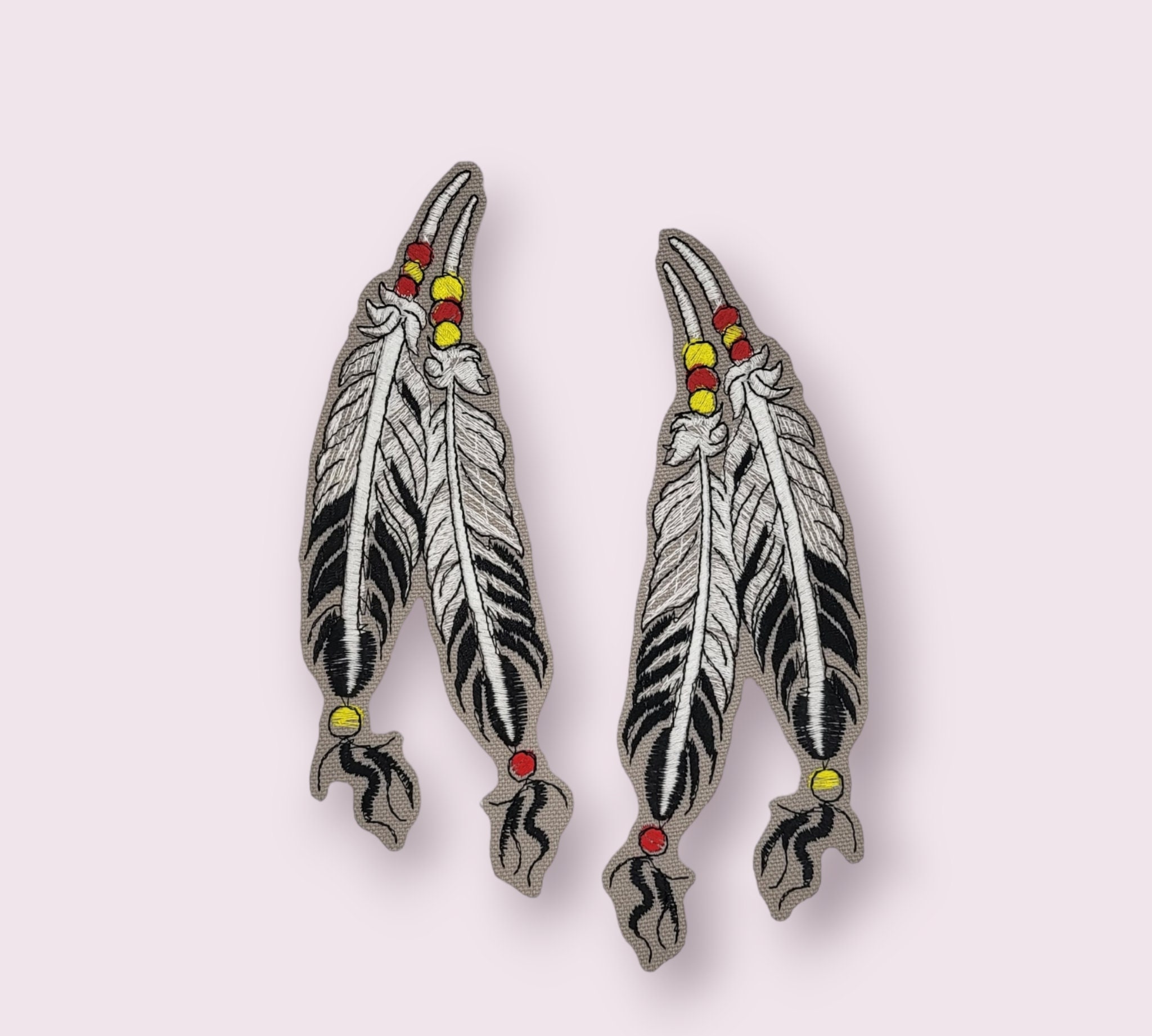 7 Eagle Feather, Iron on Applique Patches, Native American, Embroidered ...