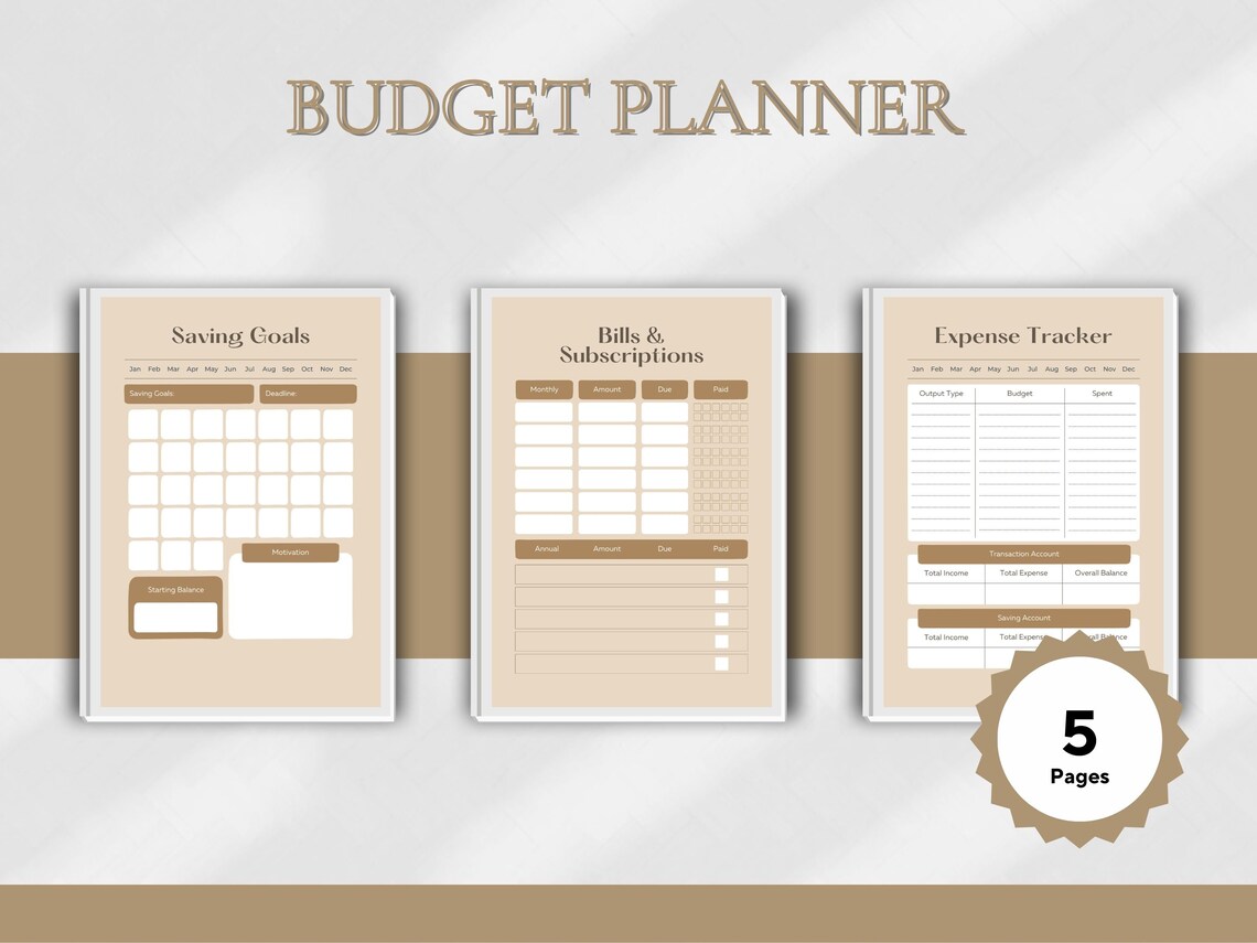 Digital Budget Planner Template Editable in Canva & Word Expense ...