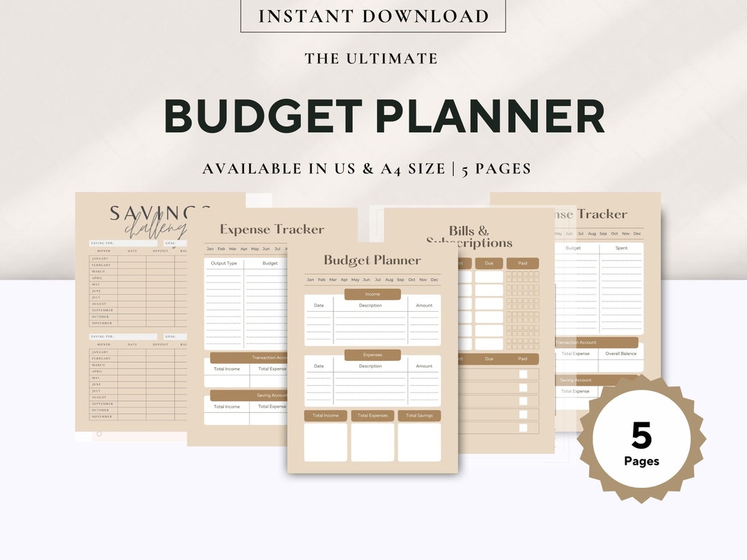 Digital Budget Planner Template | Editable in Canva & Word | Expense ...